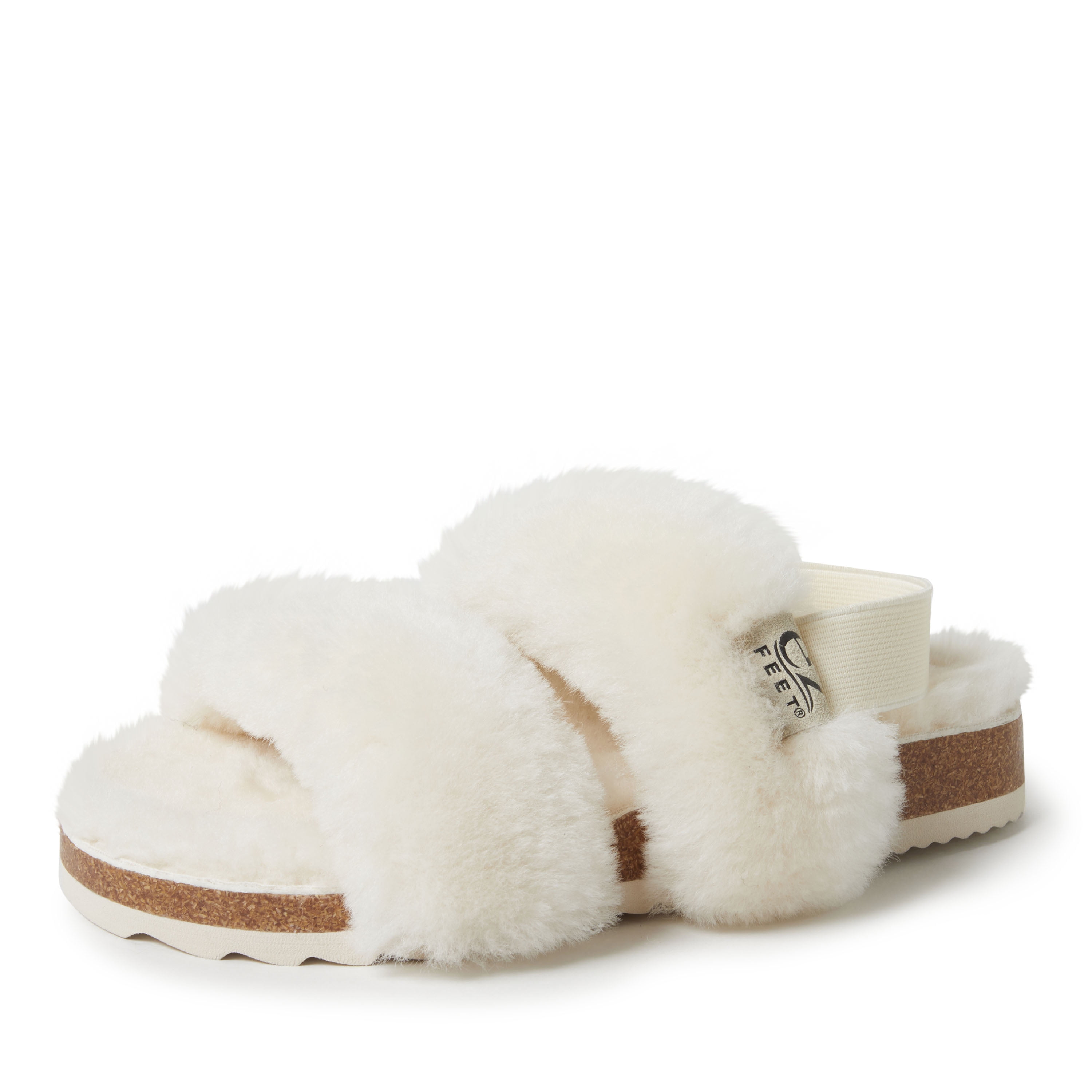 EZ Feet by Dearfoams Genuine Shearling Slingback Sandal - Walmart.com