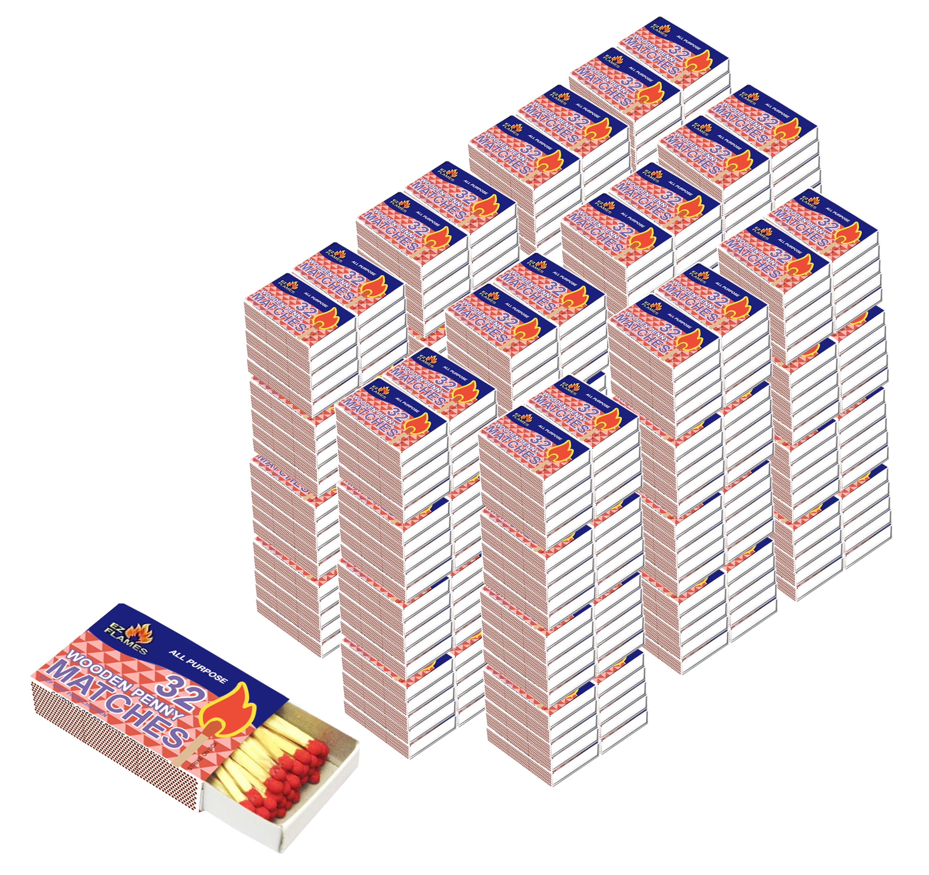 EZ Flame Wooden Matches: Pack of 100 containing 1000 boxes, each with ...