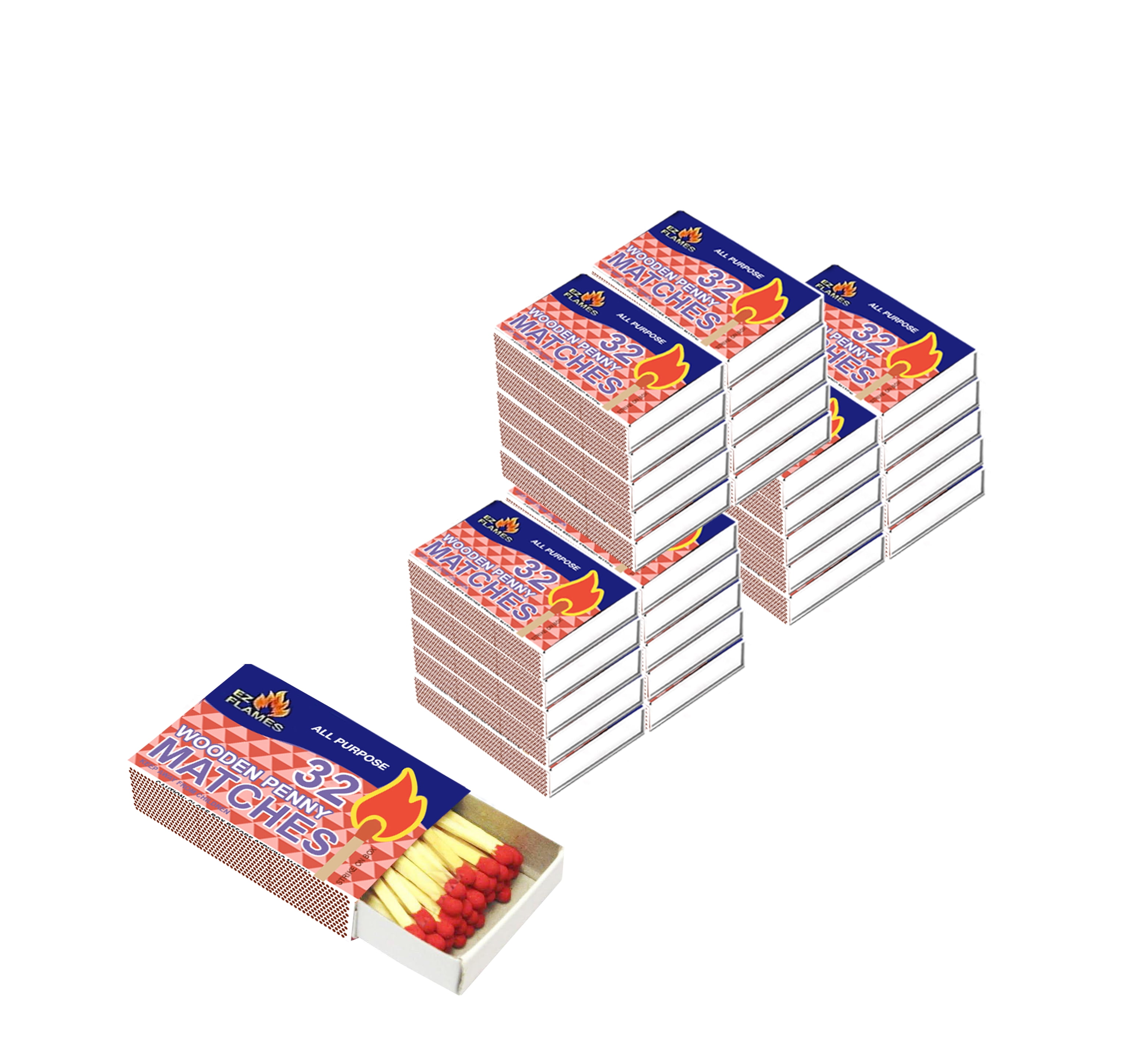 EZ Flame Wooden Matches: Pack of 3 containing 20 boxes, each with 32 ...