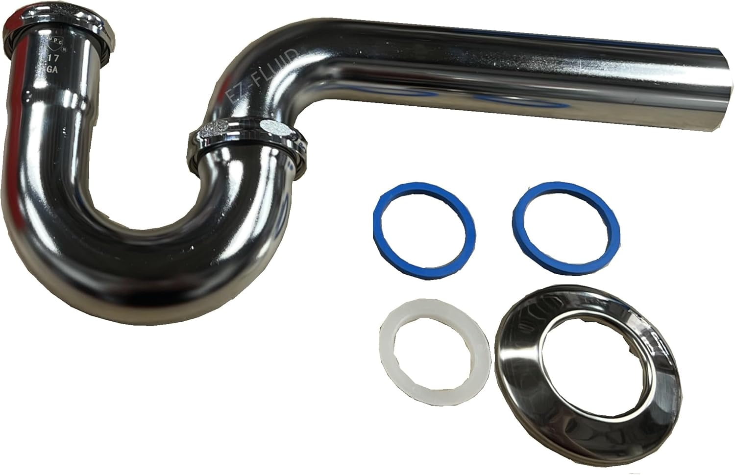 EZ-Fluid 1-1/2" Thick Heavy Duty 17 Gauge Kitchen Sink Chrome Brass P ...