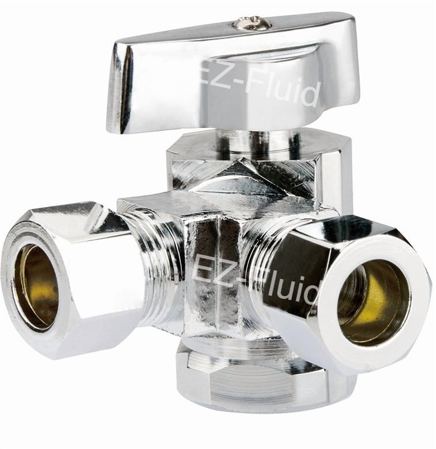 EZ-Fluid 1/2" FIP Female Iron Pipe Threaded X 3/8"Comp X 3/8"Comp 1/4 ...