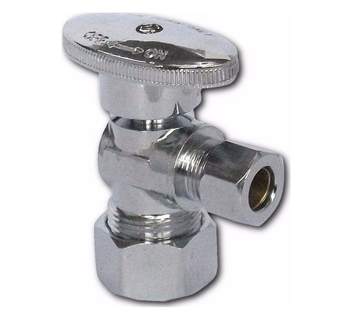 EZ-Fluid 5/8" OD Comp x 3/8" OD Comp Heavy Duty Angle Stop Valve Water ...