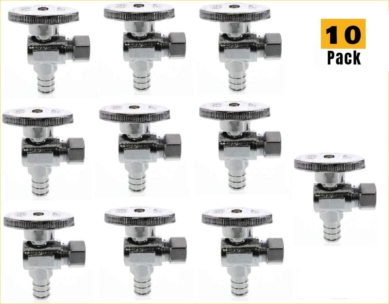 EZ-Fluid Heavy Duty Pex Valve 3/8"OD Compression x 1/2" Pex Fittings ...