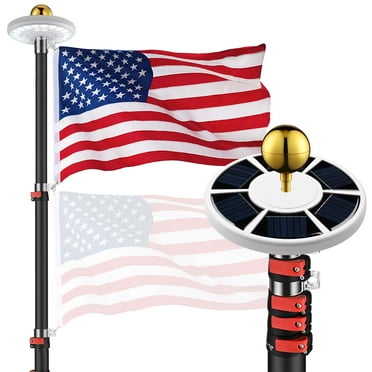 EZ-Pole Liberty 17 ft. Aluminum Telescopic Flagpole Kit with Swivels ...