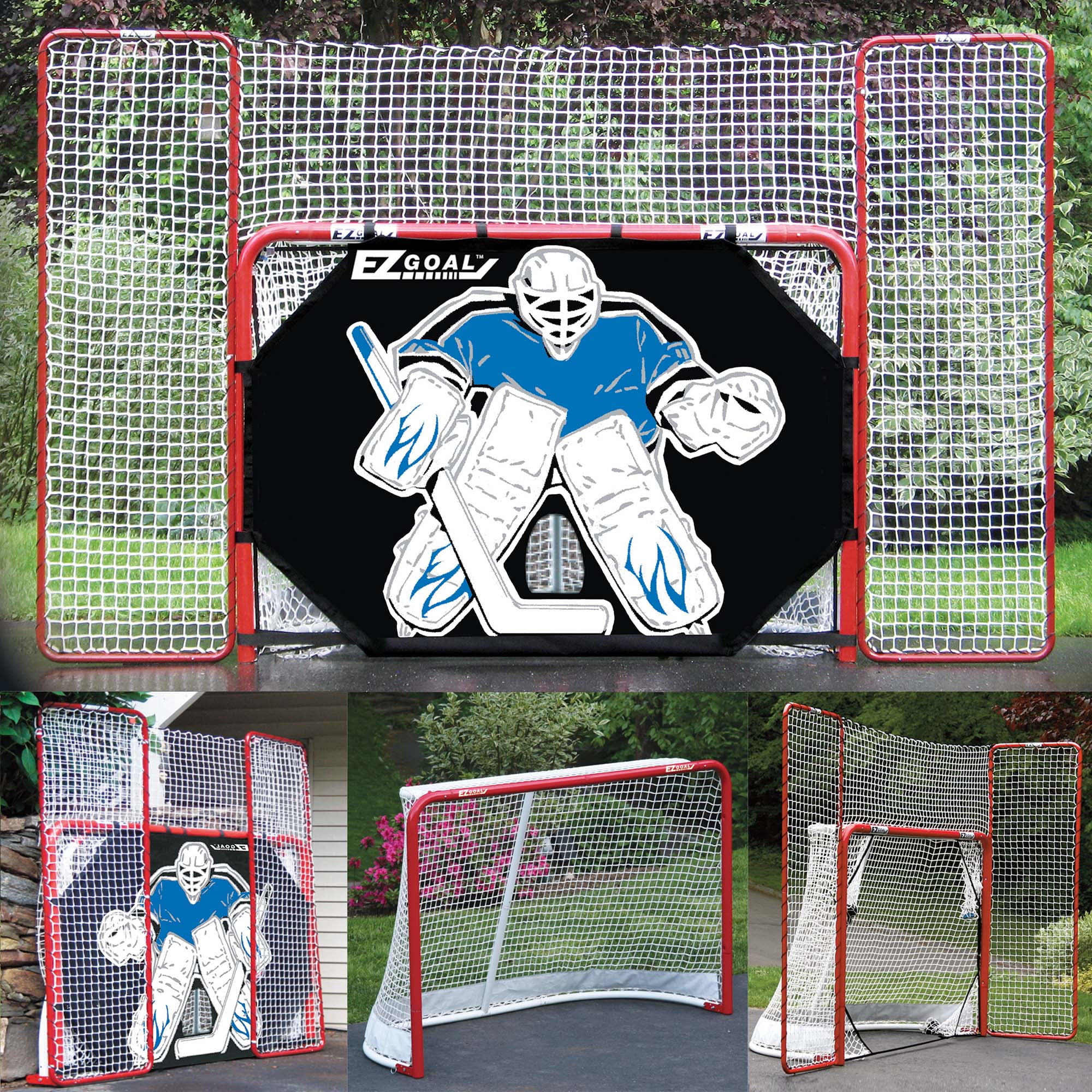 Free Shipping! EZ Goal Folding Hockey Training Net w/ Backstop, Targets ...