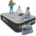 EZ Inflate Queen Size 16'' Luxury Camping Air Mattress, Blow-Up Bed ...