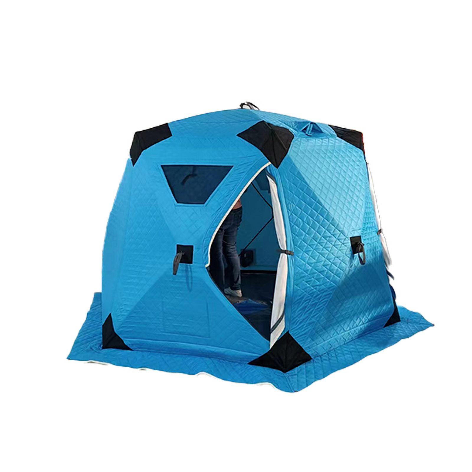 EZ Lite Fully Insulated 3-4 Person Waterproof Ice Fishing Shelter with ...
