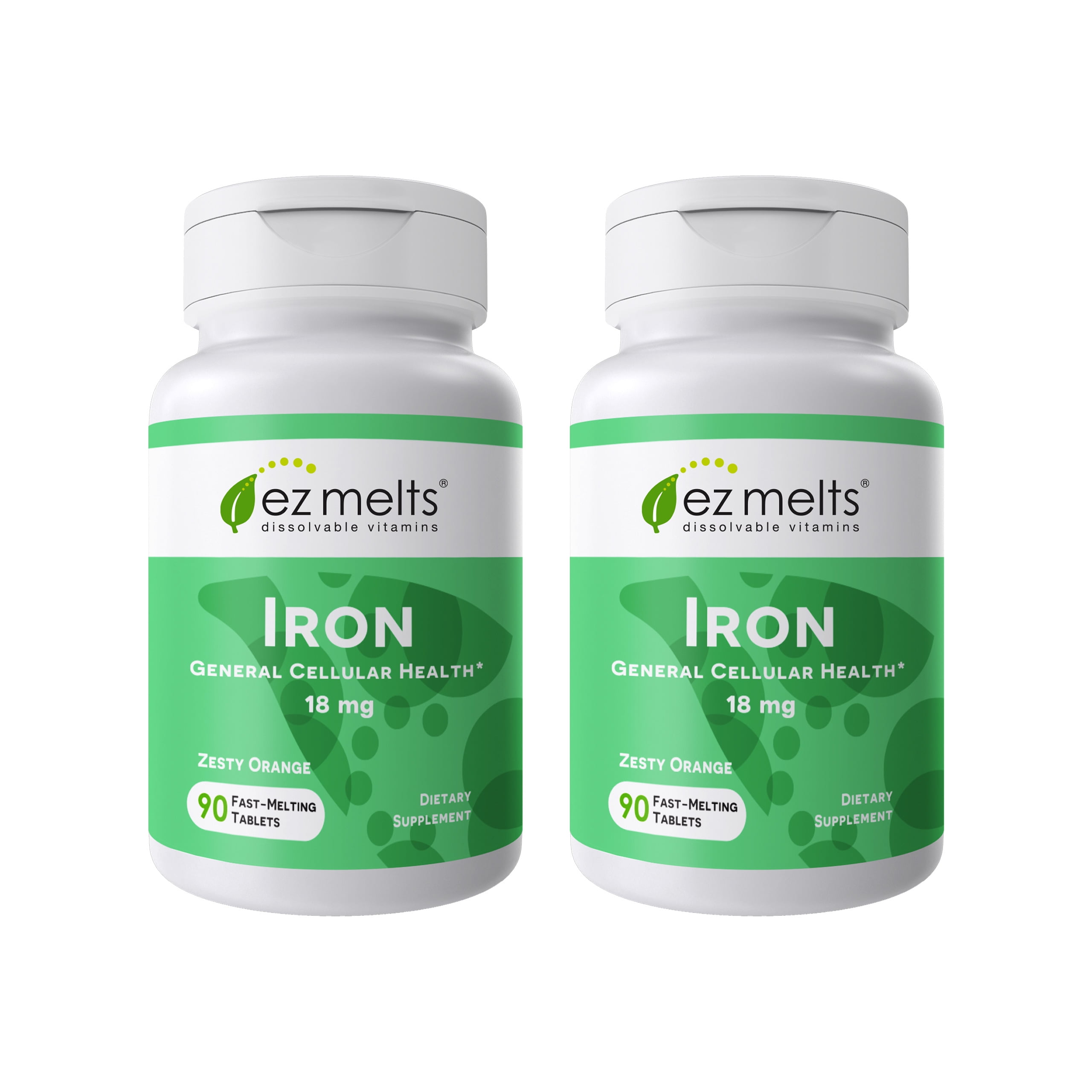 EZ Melts Dissolvable Iron Supplement 18 mg, Sugar-Free, 3-Month Supply ...