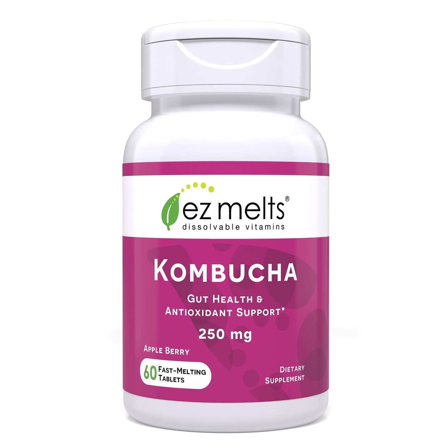 EZ Melts Dissolvable Sugar-Free Kombucha Tablets with SCOBY & Apple ...
