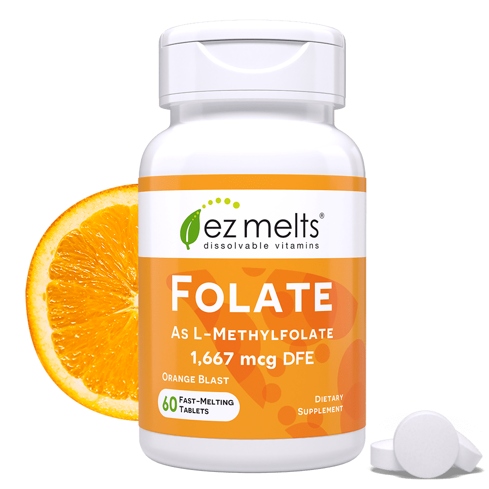EZ Melts L-5 Methylfolate, 1667 mcg, 60 Tablets, Heart & Nervous System ...
