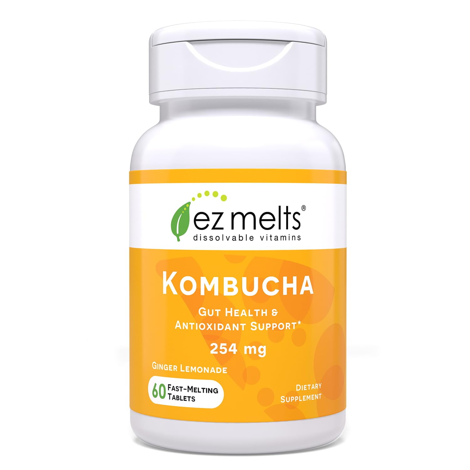 EZ Melts Dissolvable Sugar-Free Kombucha Tablets with SCOBY & Apple Cider Vinegar, Gut Health ...