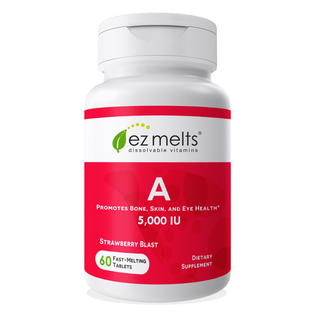 EZ Melts Vitamin A Promotes Bone, Skin, and Eye Health, 5000 IU 60 ...