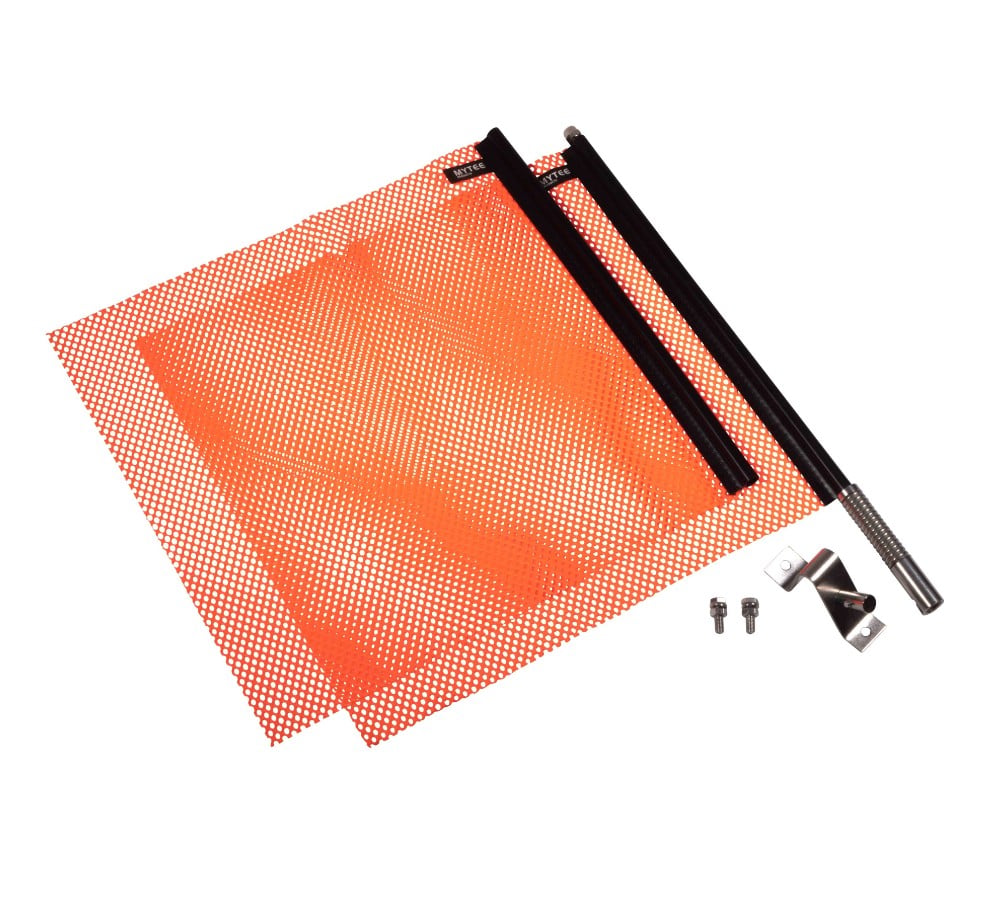 EZ Mount Warning Flag Orange 18" x 18" Mesh Safety Flag DOT Compliant ...