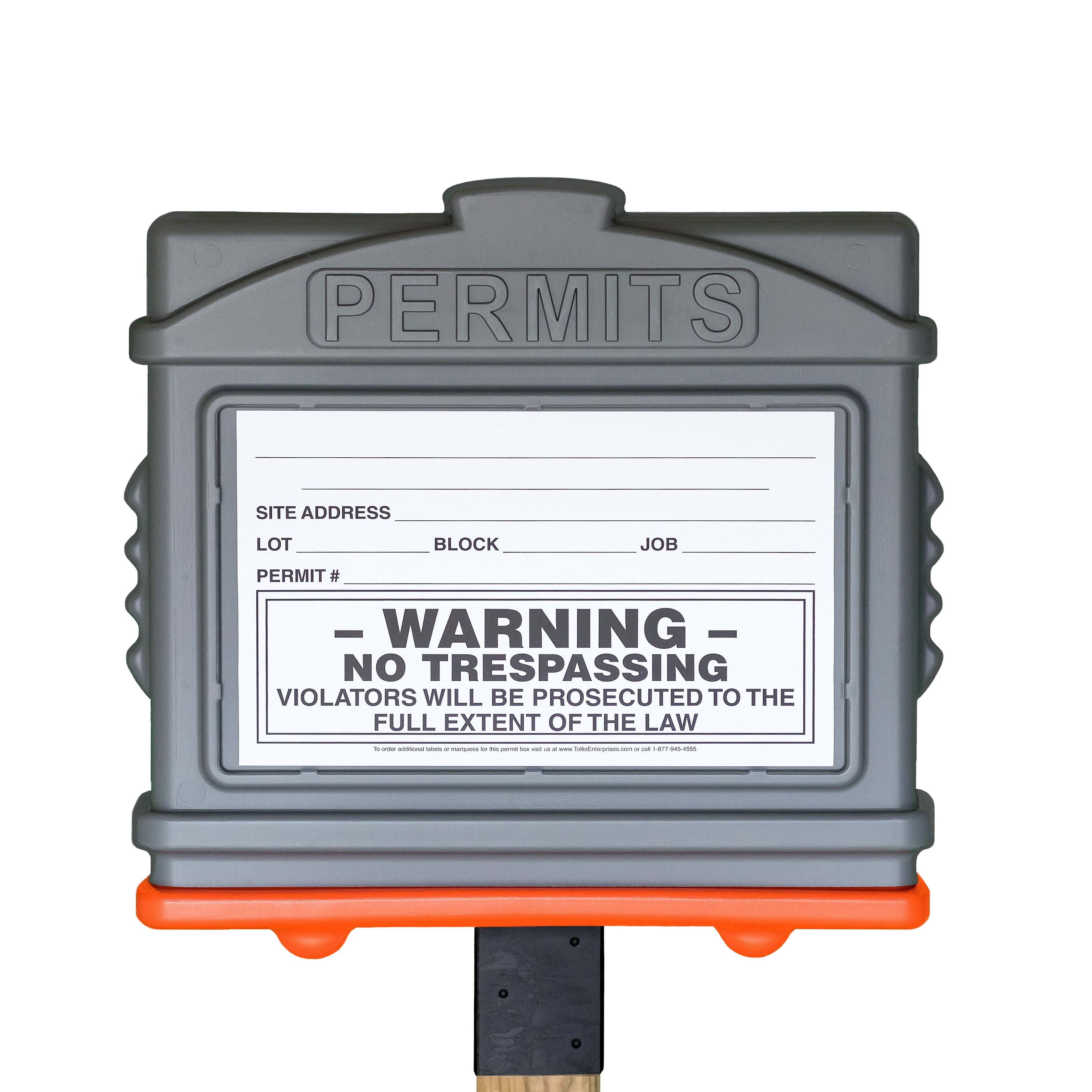 EZ Permit Box w/4x4 Adapter Gray and Orange - Walmart.com