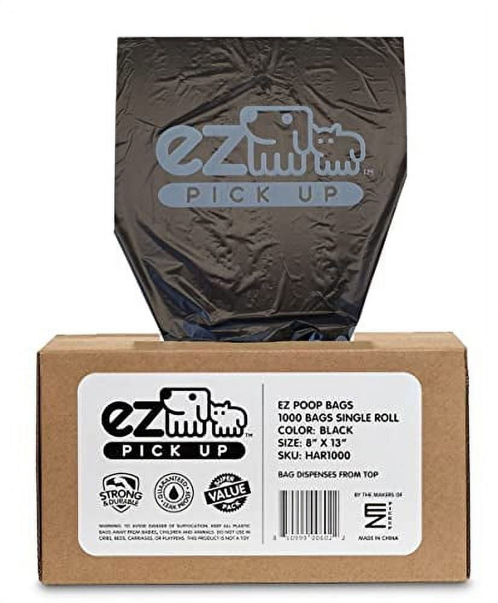 EZ Pickup Large Dog Waste Bags, Unscented, 1000 Count - Walmart.com