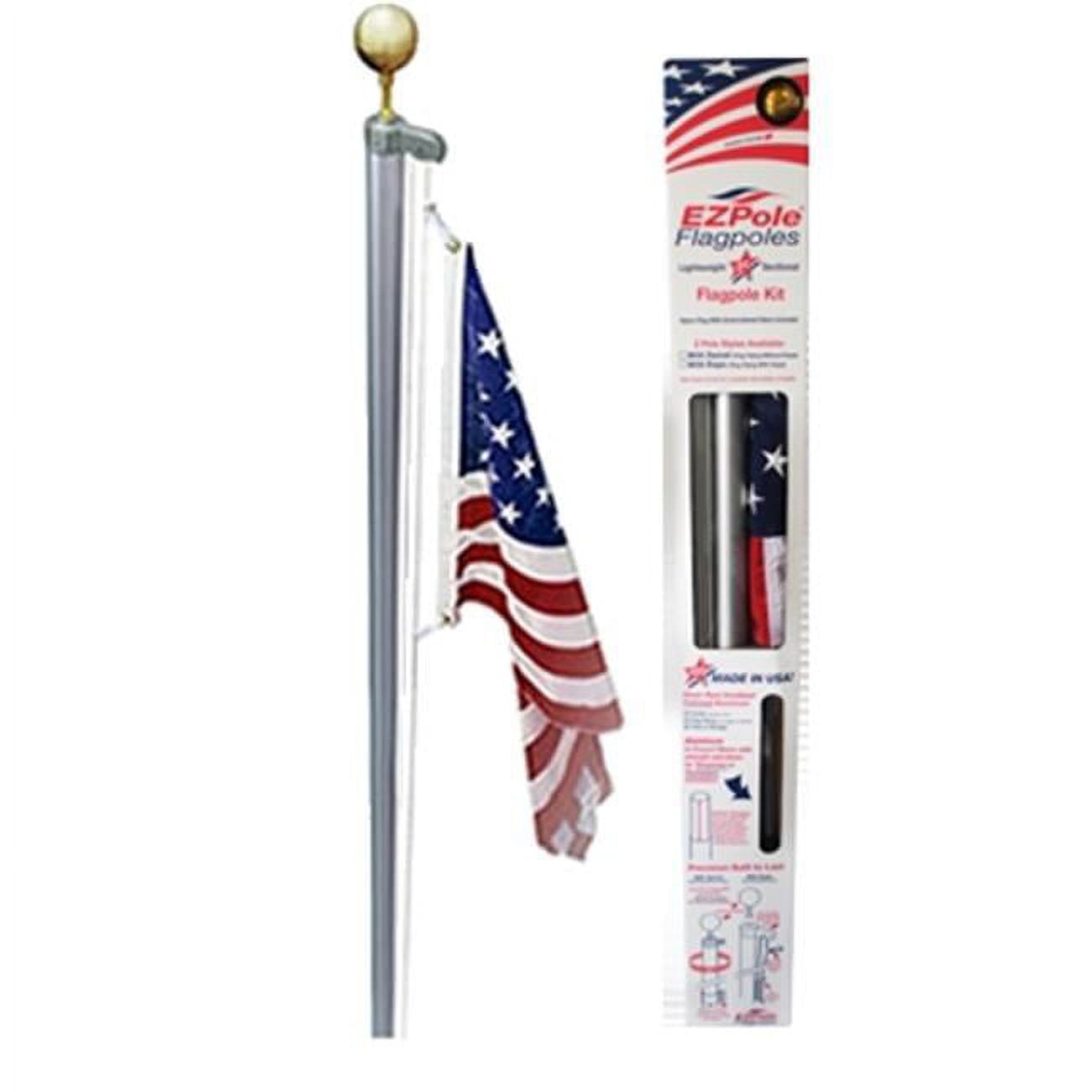EZPOLE Flagpoles 21 Ft Classic Sectional Flagpole Kit, Heavy Duty ...