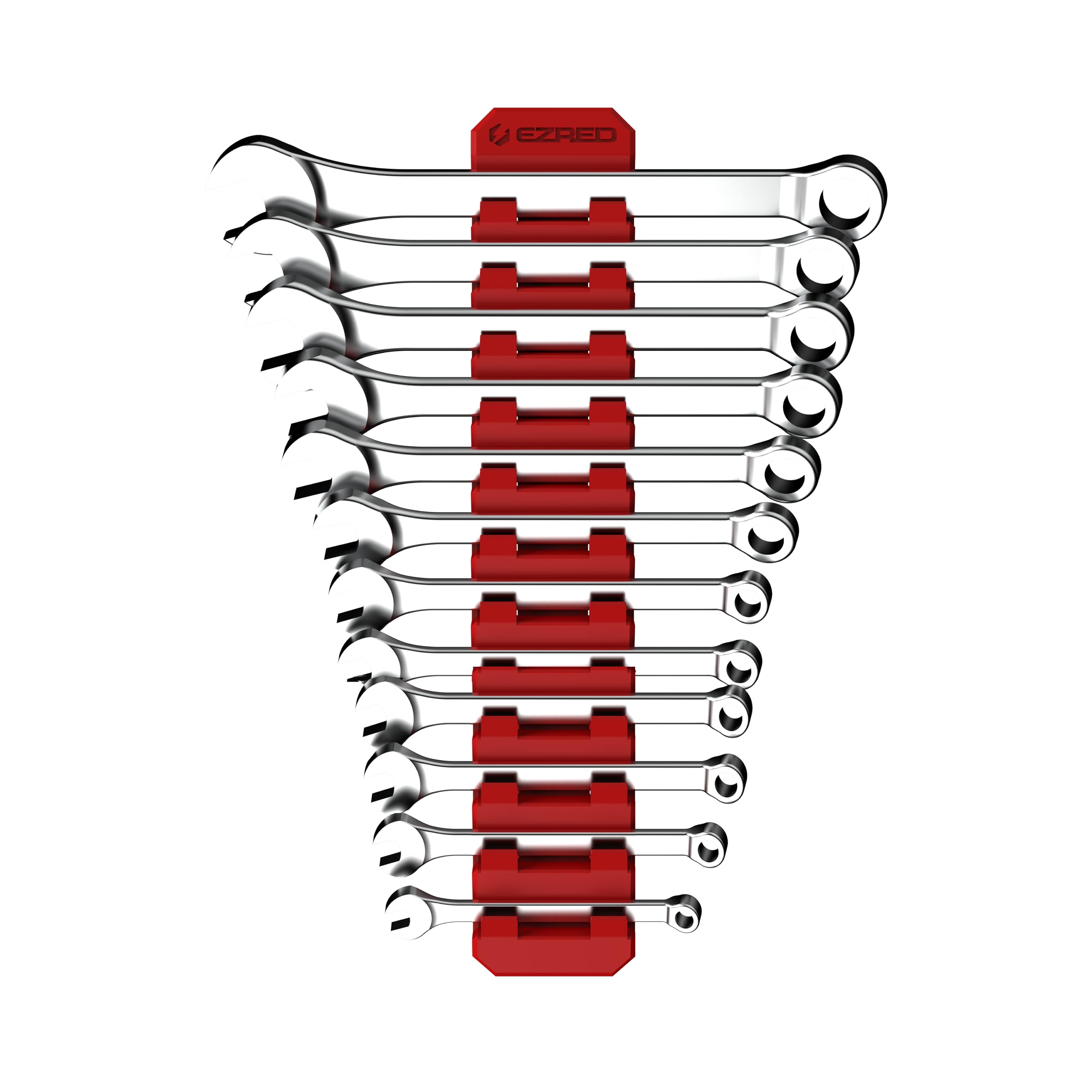 EZ RED Magnetic Flexible 12 Slot Wrench Rack Holder Non-Marring Slim Design Storage Organization ...