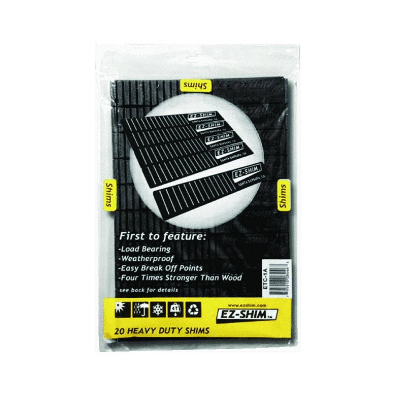 EZ SHIM 1.2 in. W x 8 in. L Plastic Heavy Duty Shims 20 pk - Walmart.com