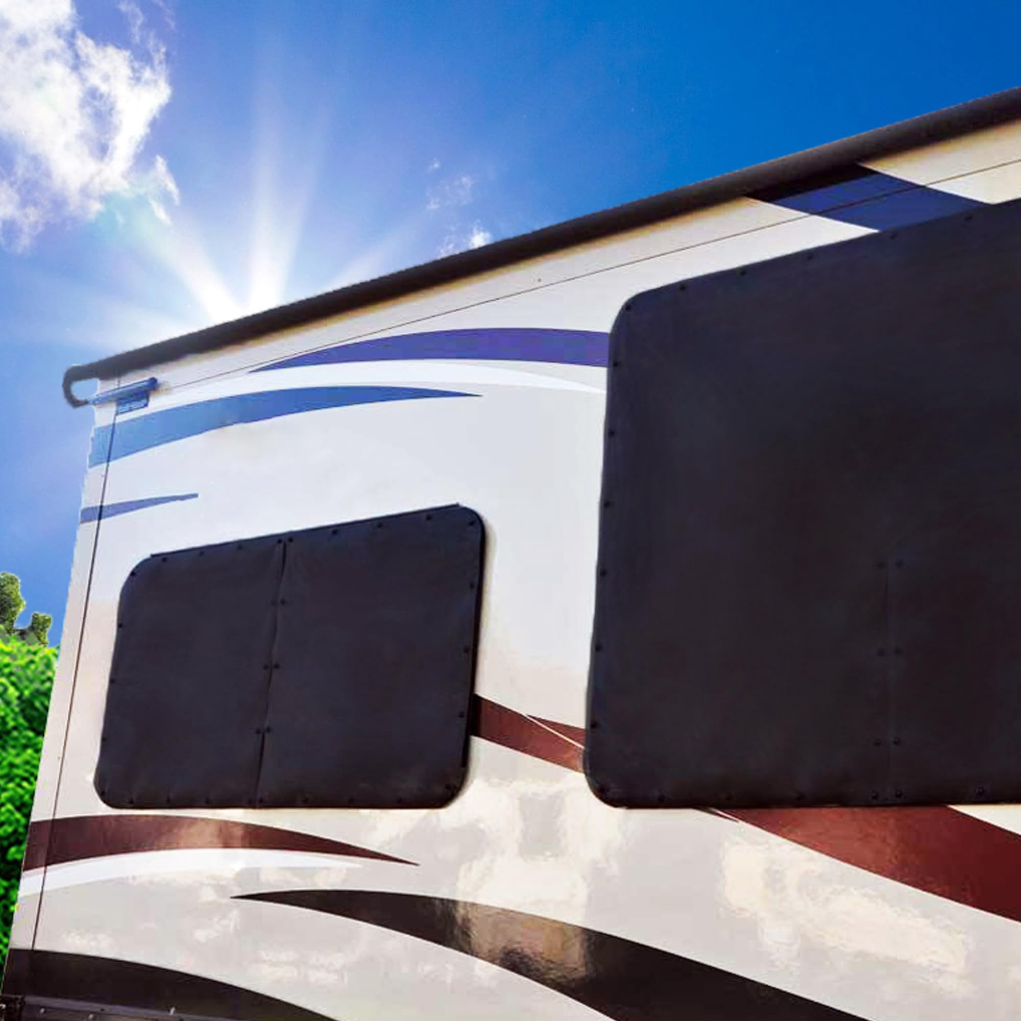 EZ-SNAP RV Sun Shades for Windows NSD3 - 10' x 6' Black Mesh Sun Screen ...