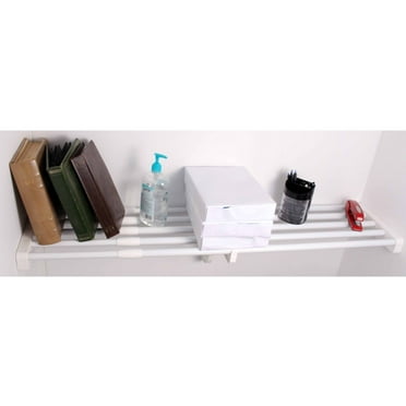 EZ Shelf 40"-75" Expandable Shelf with 2 End Brackets, White - Walmart.com