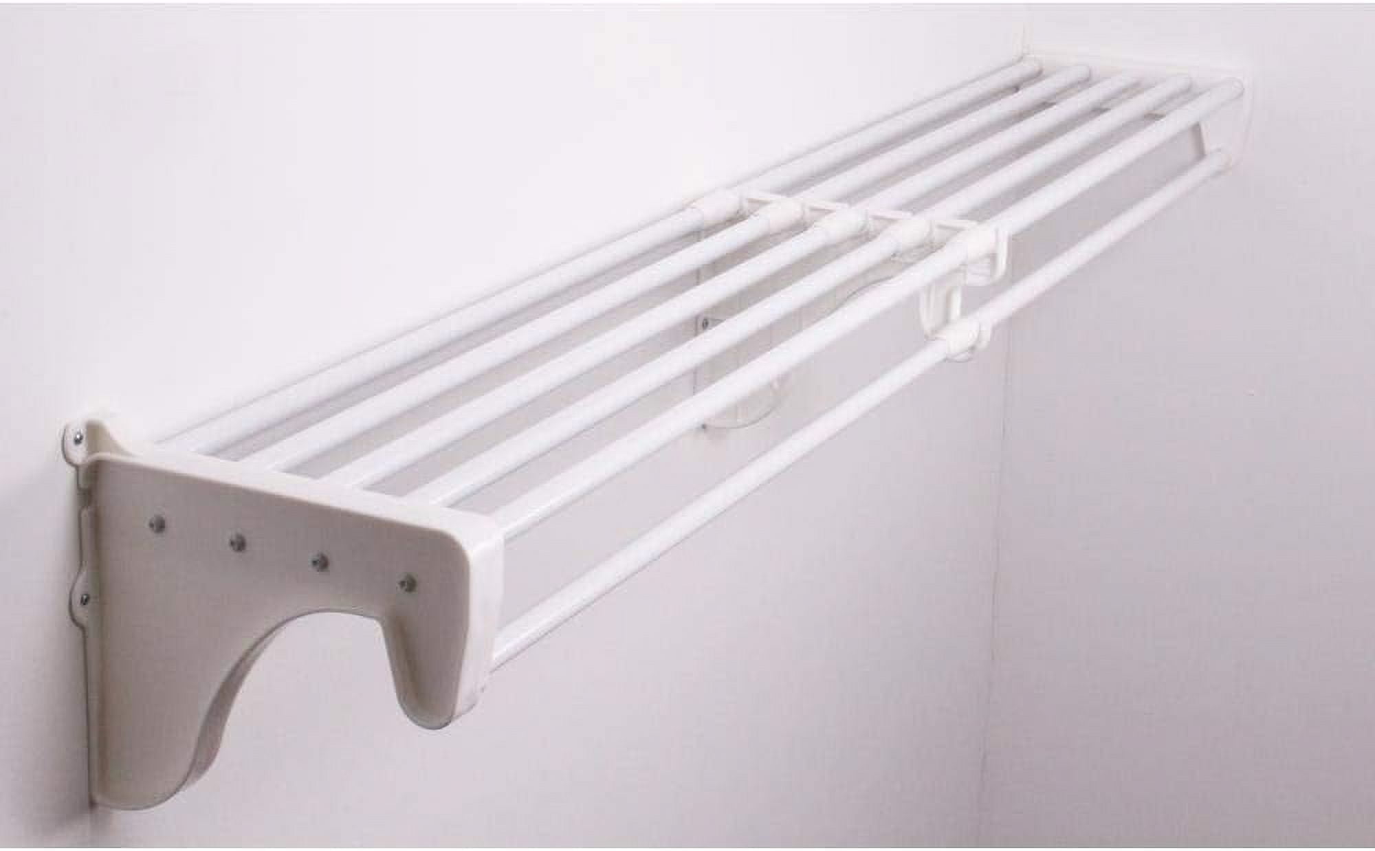 EZ Shelf - Closet Shelf with Hanging Rod - 30” to 50" Expandable, White ...