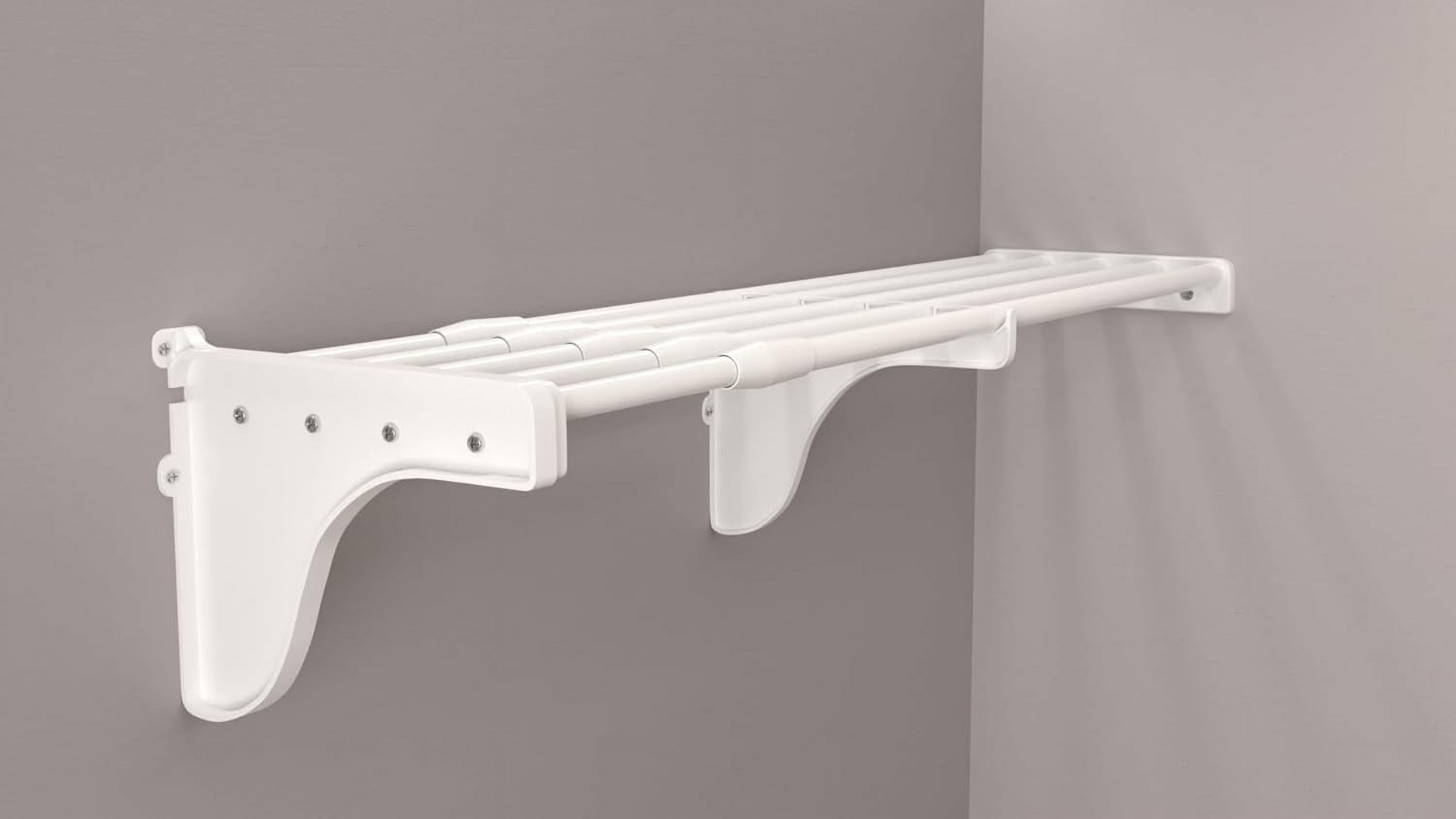 EZ Shelf-Expandable-Closet Shelf (NO Hanging Rod)- 19.5” to 29” -White ...