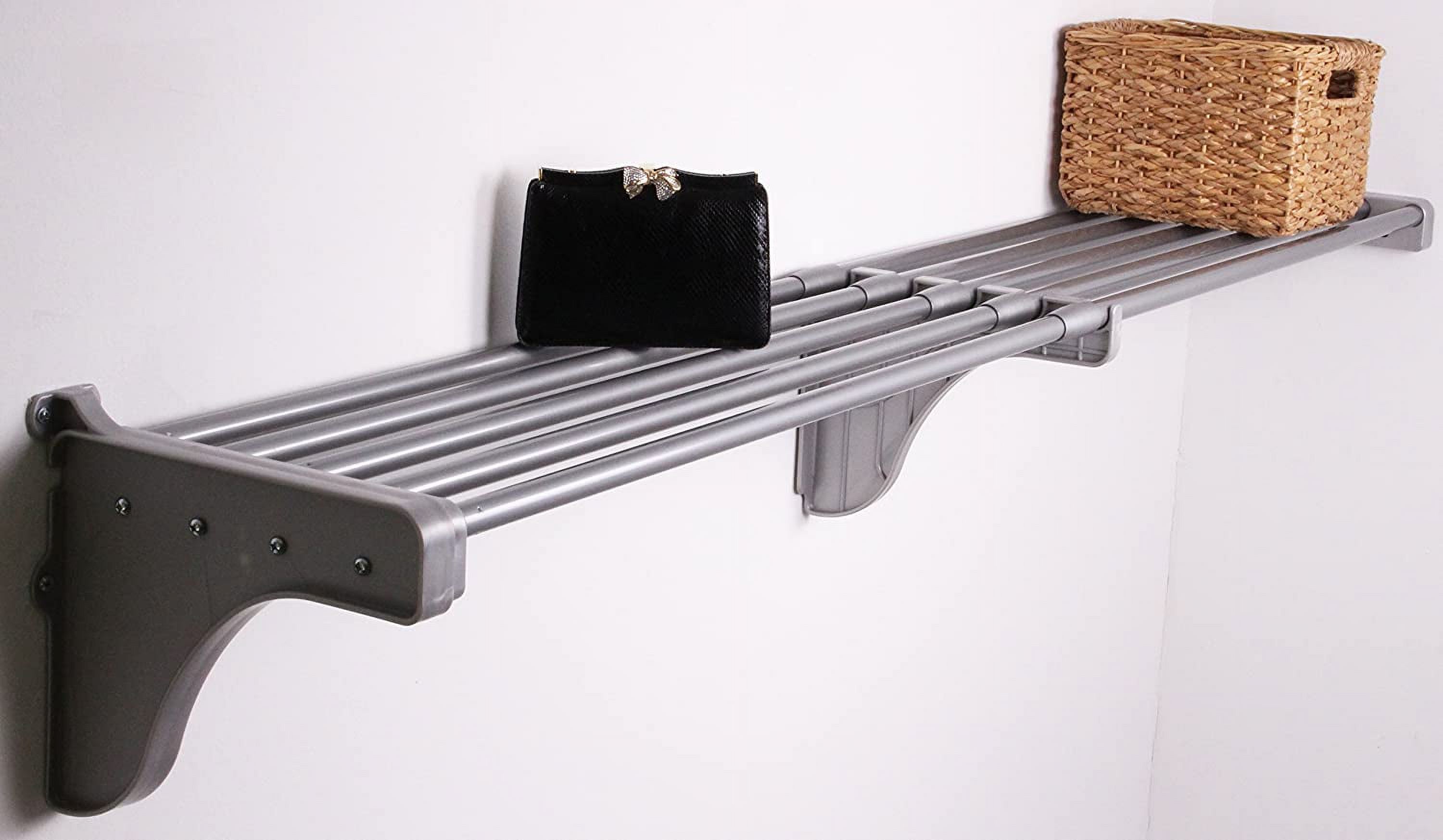 EZ Shelf-Expandable-Closet Shelf (NO Hanging Rod)- 41.5” - 74” -Silver ...