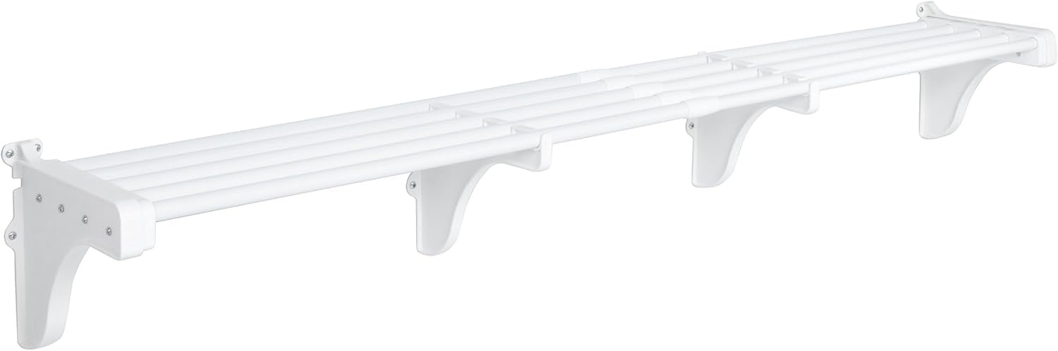 EZ Shelf-Expandable-Garage Shelf- -White- Easy to Install -Strong (up ...