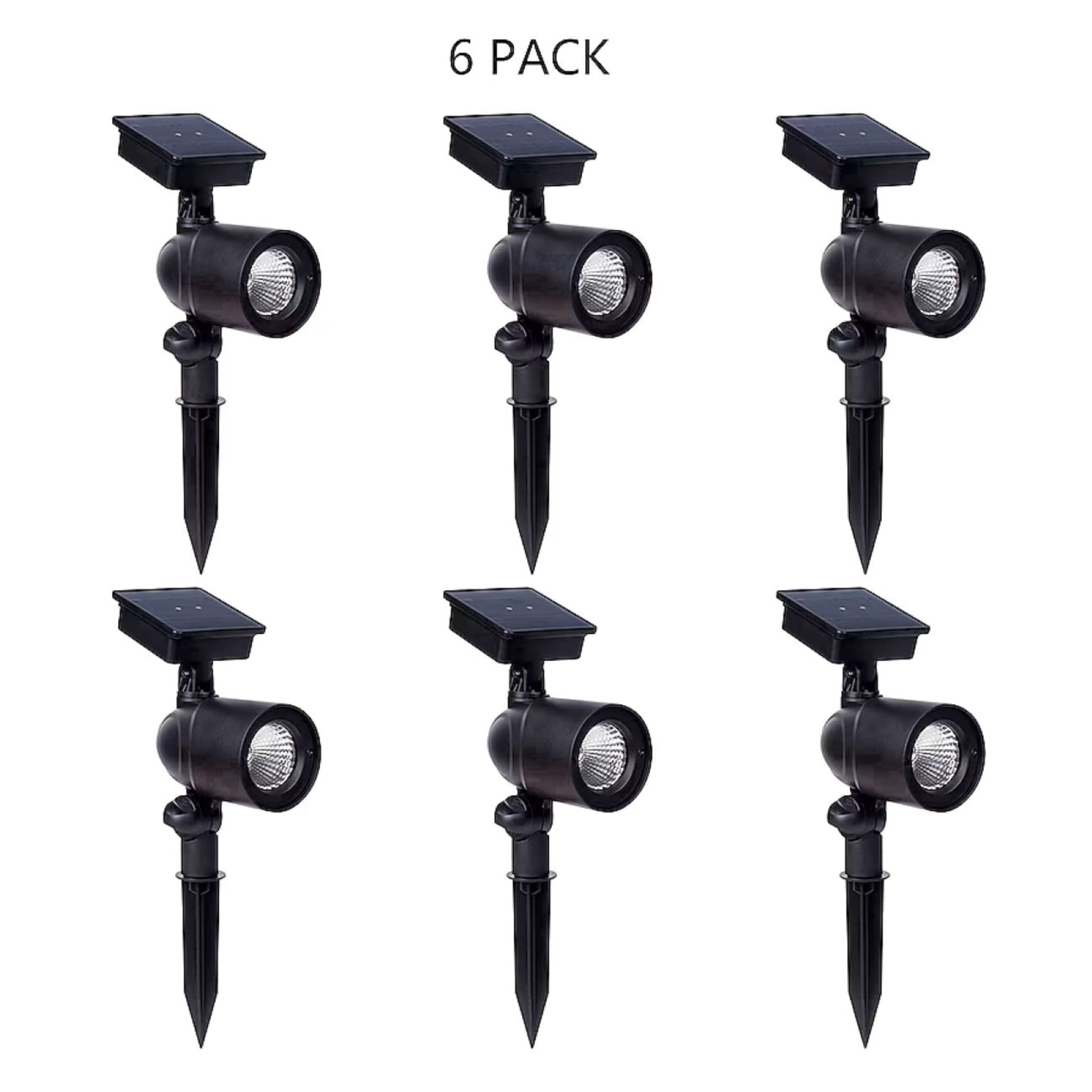 Yards & Beyond Solar Powered LED Landscape Accent Spot Lights, Black ...