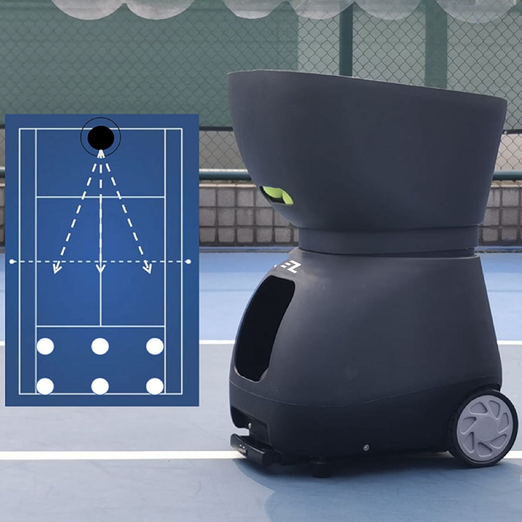 EZ Sports Pro Tennis Ball Machine Trainer with 6 Spots & Retractable ...