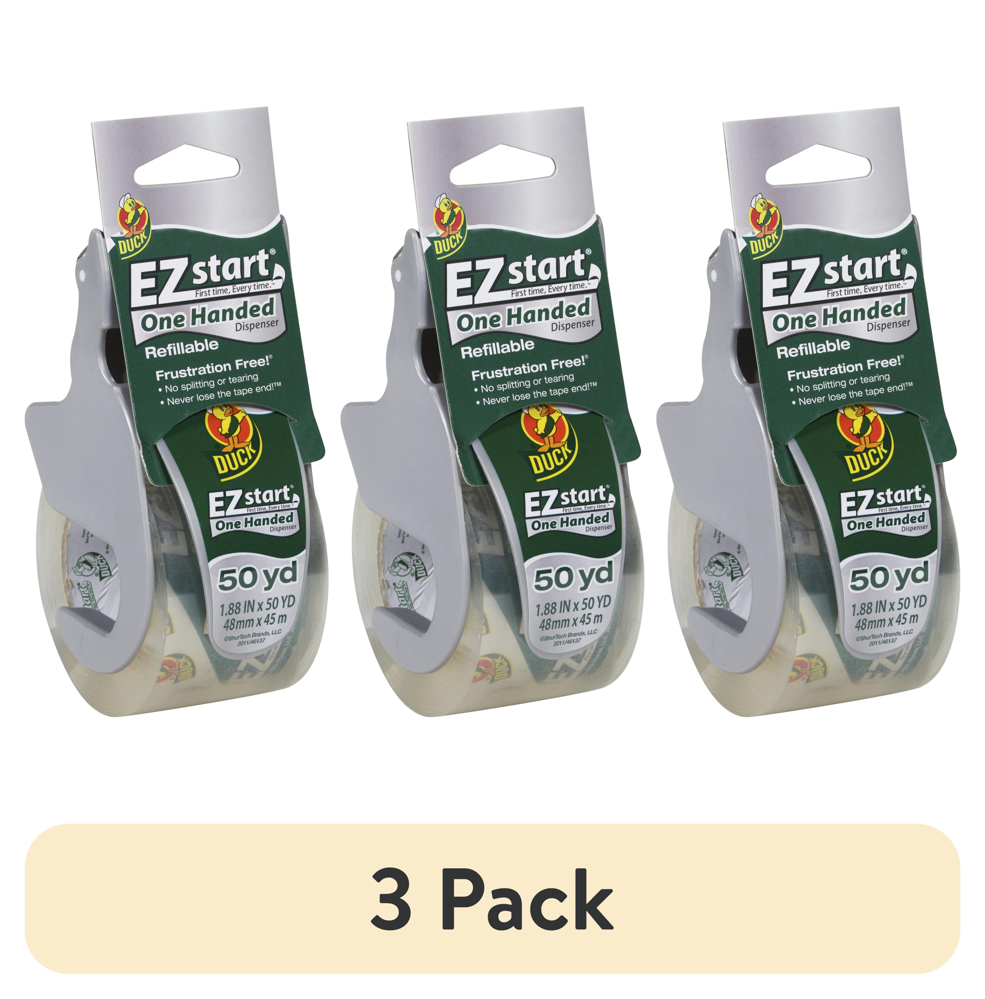 (3 pack) EZ Start 1.88" x 50 yd Clear Acrylic Packing Tape One-handed ...