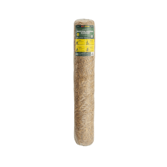 Rhino Seed EZ Straw Grass Seed Germination Blanket, 4ft x 50ft, Erosion ...