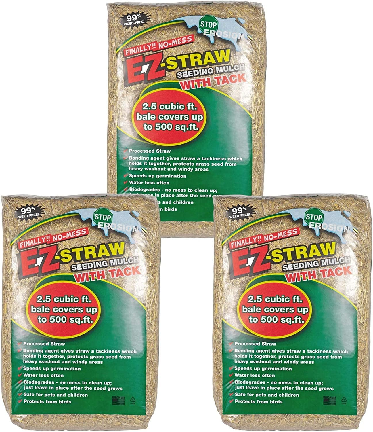 EZ-Straw Seeding Mulch with Tack - Biodegradable Organic Processed ...