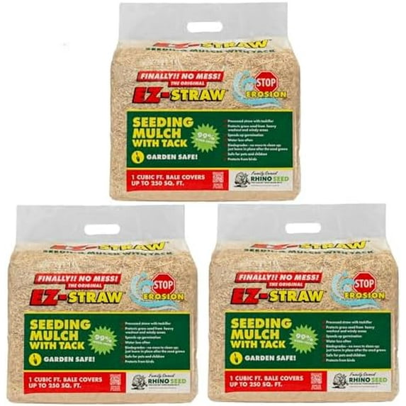 EZ-Straw Seeding Mulch with Tack - Biodegradable Processed Straw, 1 cu ...