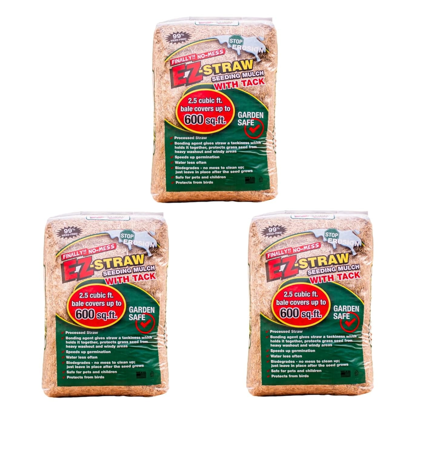 EZ-Straw Seeding Mulch with Tack - Biodegradable Processed Straw ? 2.5 ...