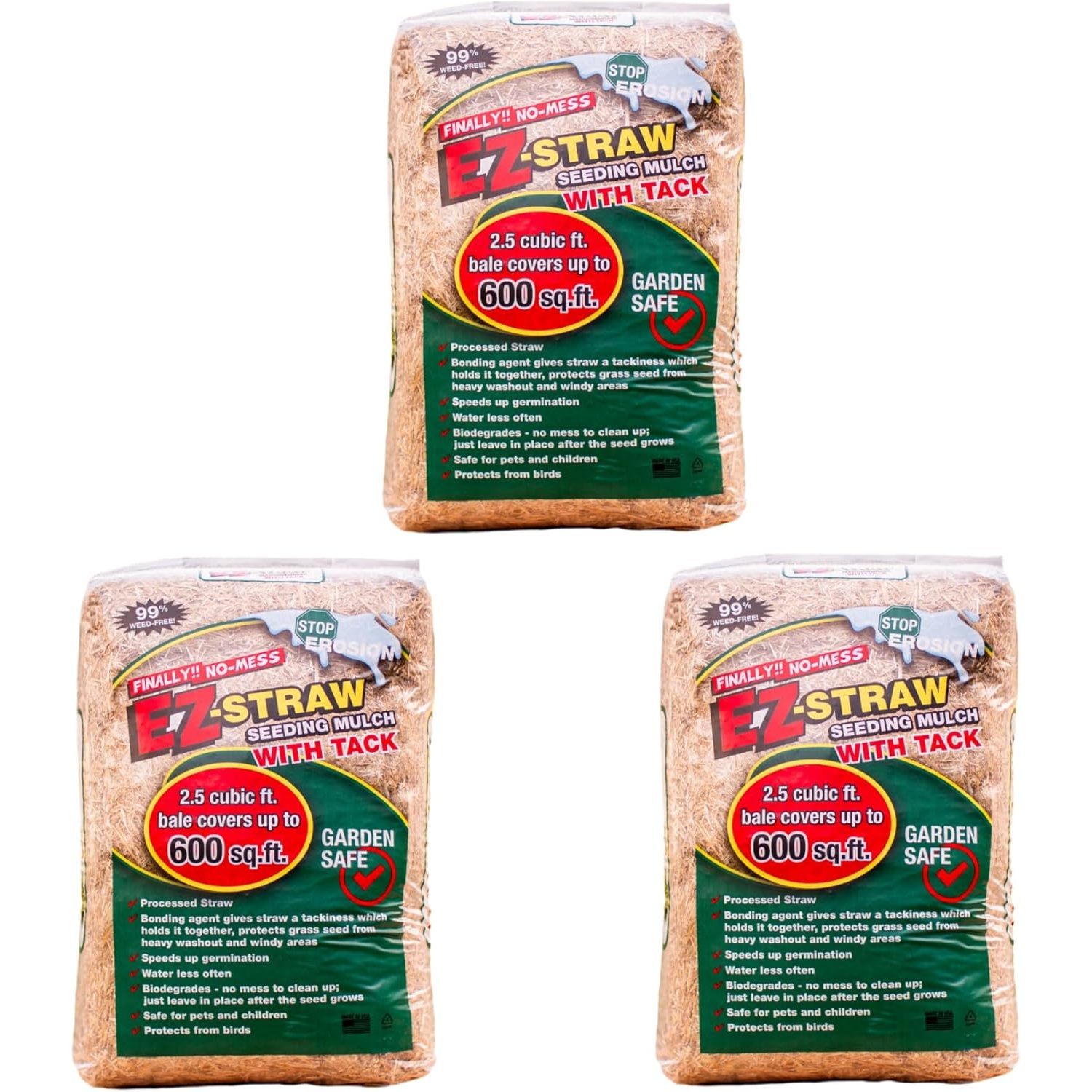 EZ-Straw Seeding Mulch with Tack - Biodegradable Processed Straw ? 2.5 ...