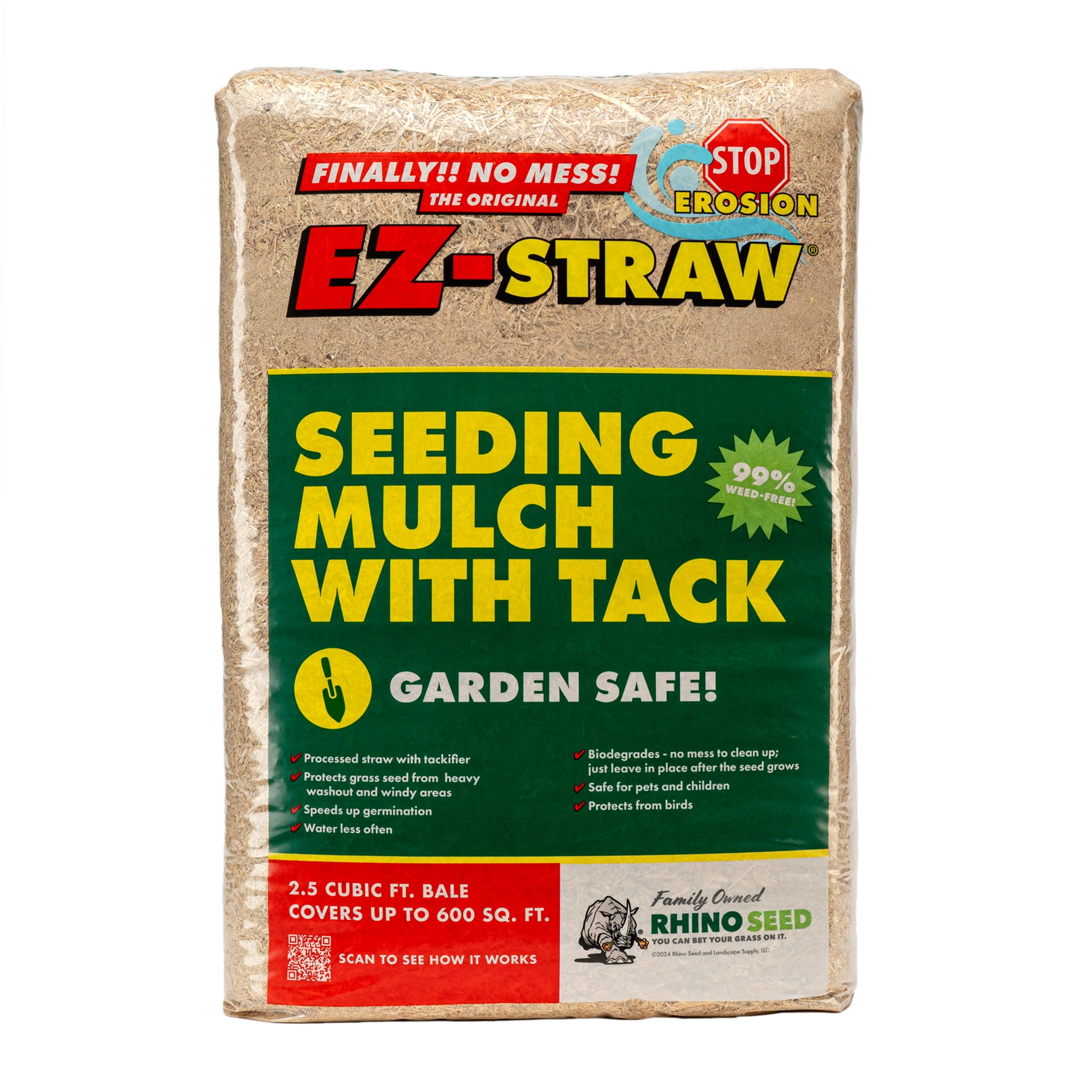 EZ-Straw Natural Seeding Mulch with Tackifier for Garden & Yard - 2.5 ...