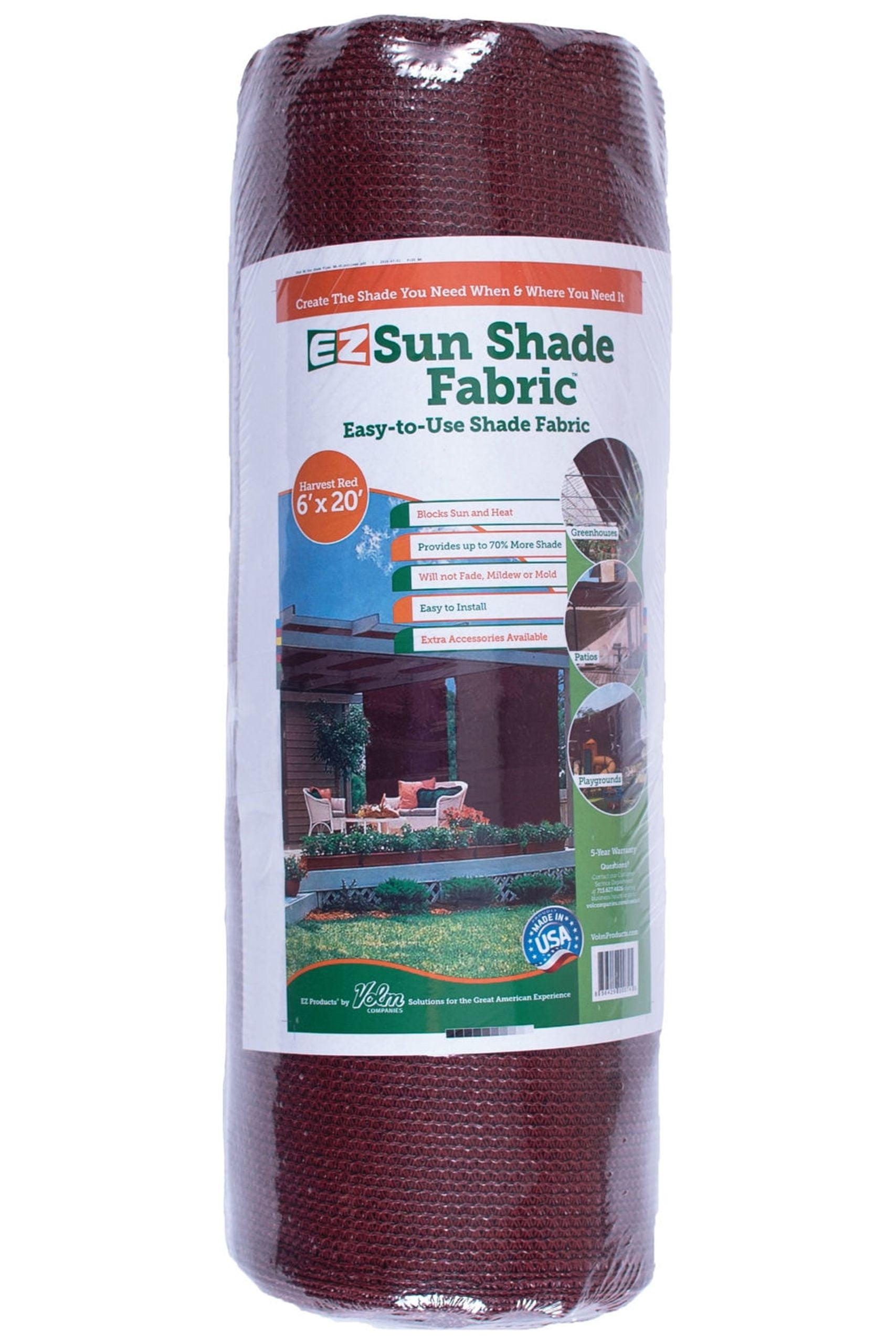 E-Z Products Sun Shades 6' x 20' Harvest Red Mesh Sun Shade, Blocks 70% ...
