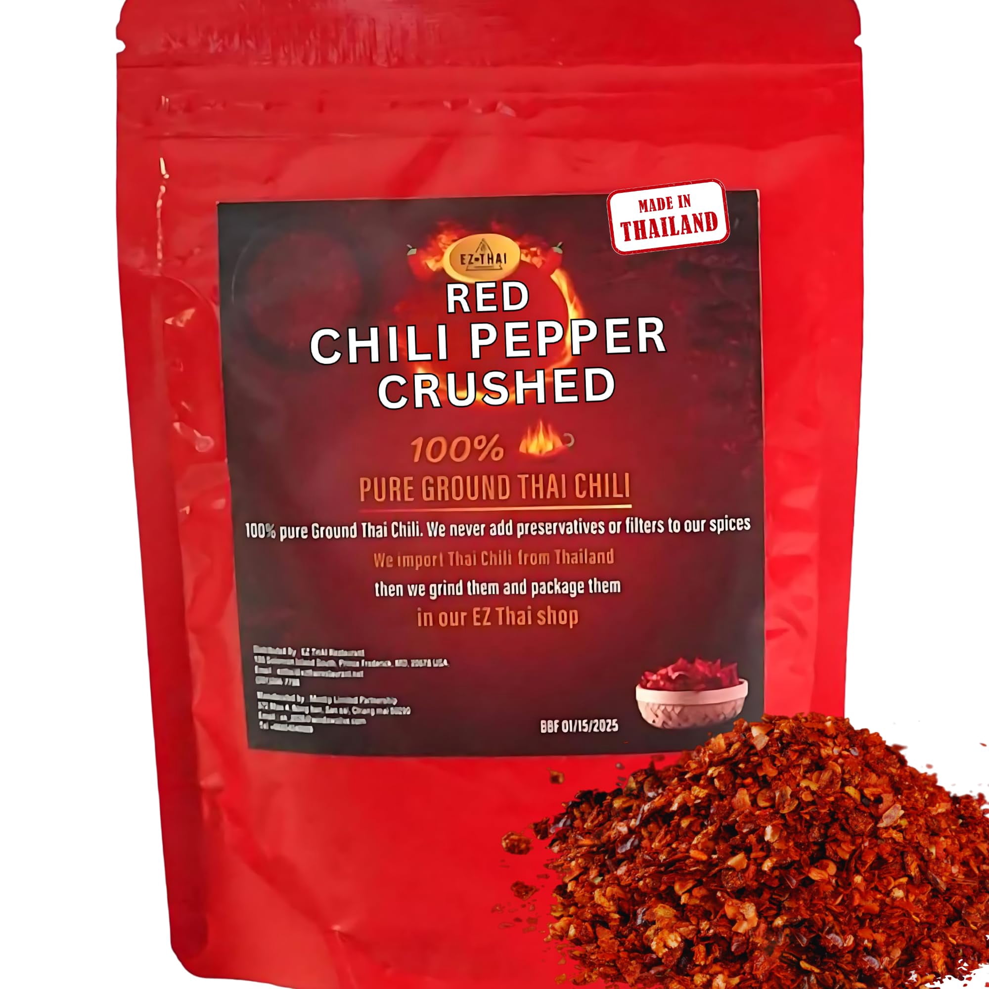 EZ THAI - Chili SAF21 Pepper Flakes 3.5oz - Thai Red Chilli Crushed ...