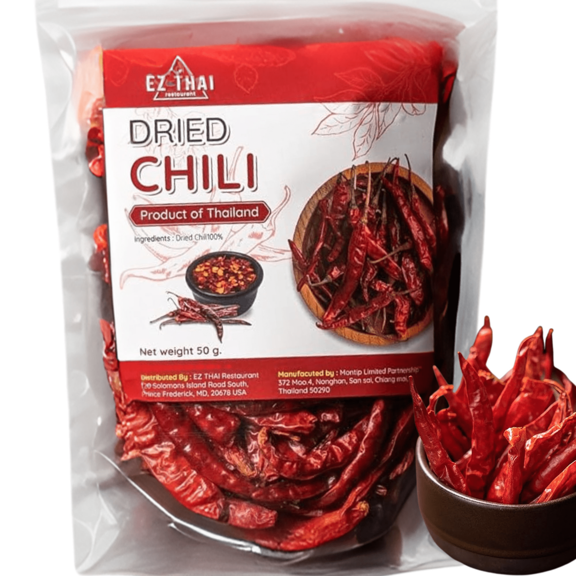 EZ THAI Whole Dried Chili Peppers, Spicy Asian Chinese Chile, 3.5 Ounce ...