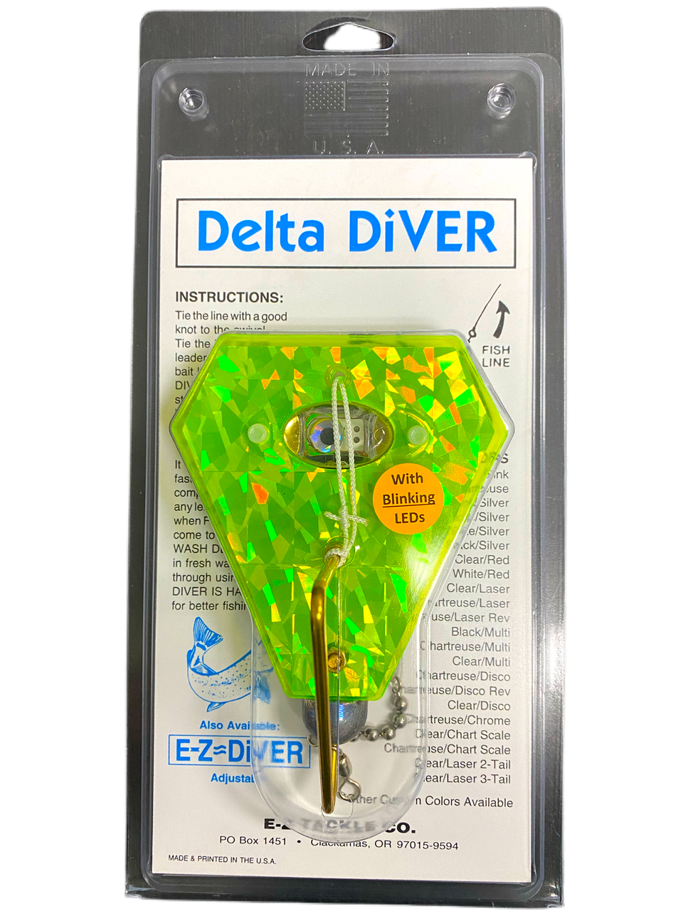 EZ Tackle Delta Diver Blinky - Chartreuse/Ice - Walmart.com