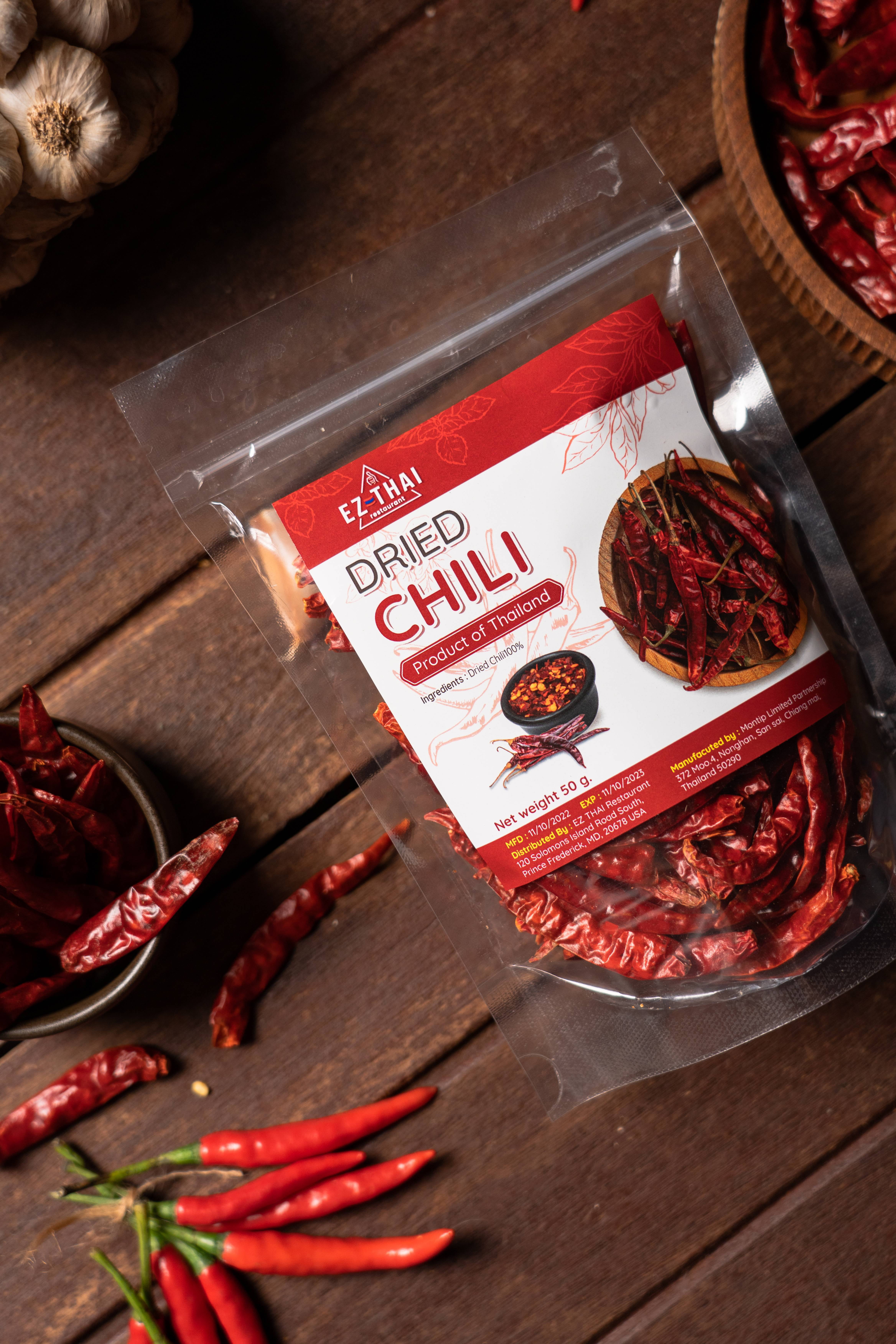 EZ Thai Dried Red Chili Peppers, 5.29 oz - Hot Seasoning Spices ...