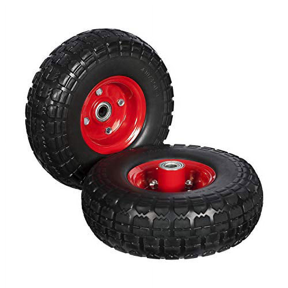 EZ Travel Collection, Heavy Duty Flat Free 10" Tire Wheels, Extra Wide ...