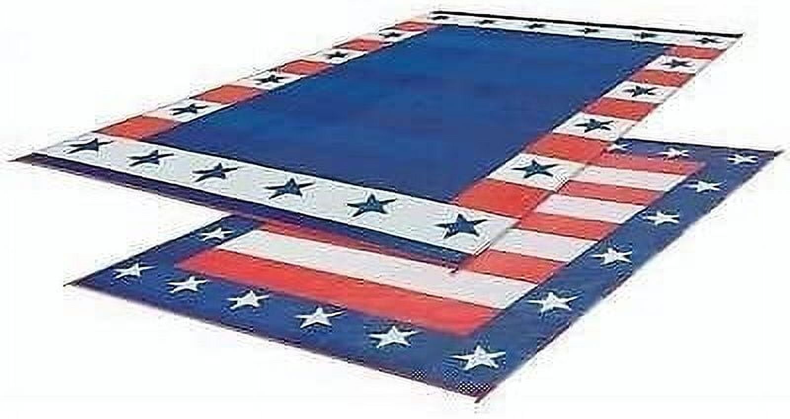 EZ Travel Distribution Patriotic Outdoor Rug, 8x20, Red White and Blue ...