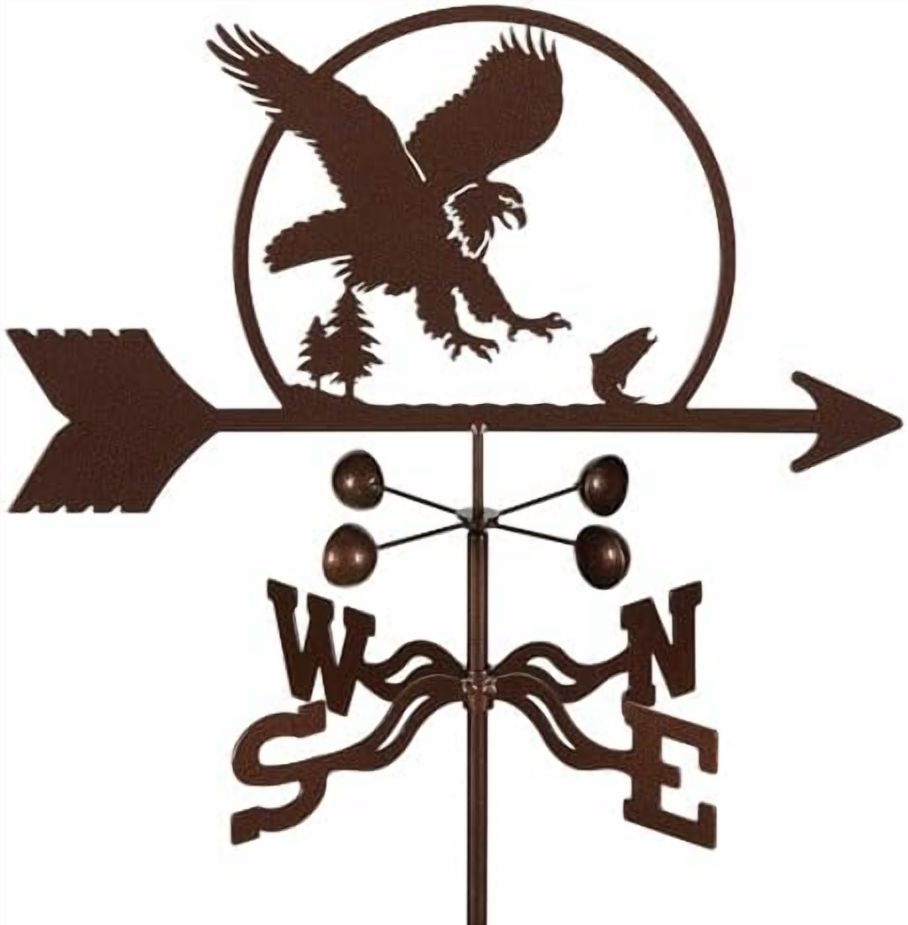 EZ Vane Eagle Weathervane — Garden Mount, Wind Cups, Antique Copper ...