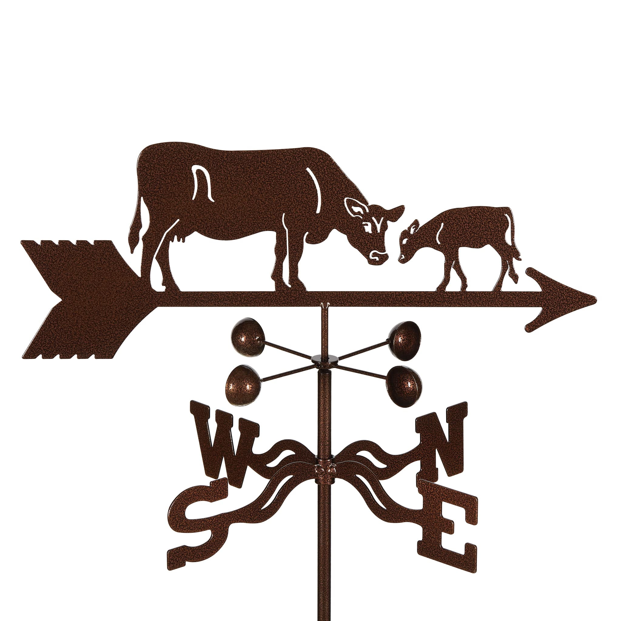 EZ Vane Steel Cow & Calf Weathervane 21” Height, includes Metal Deck ...