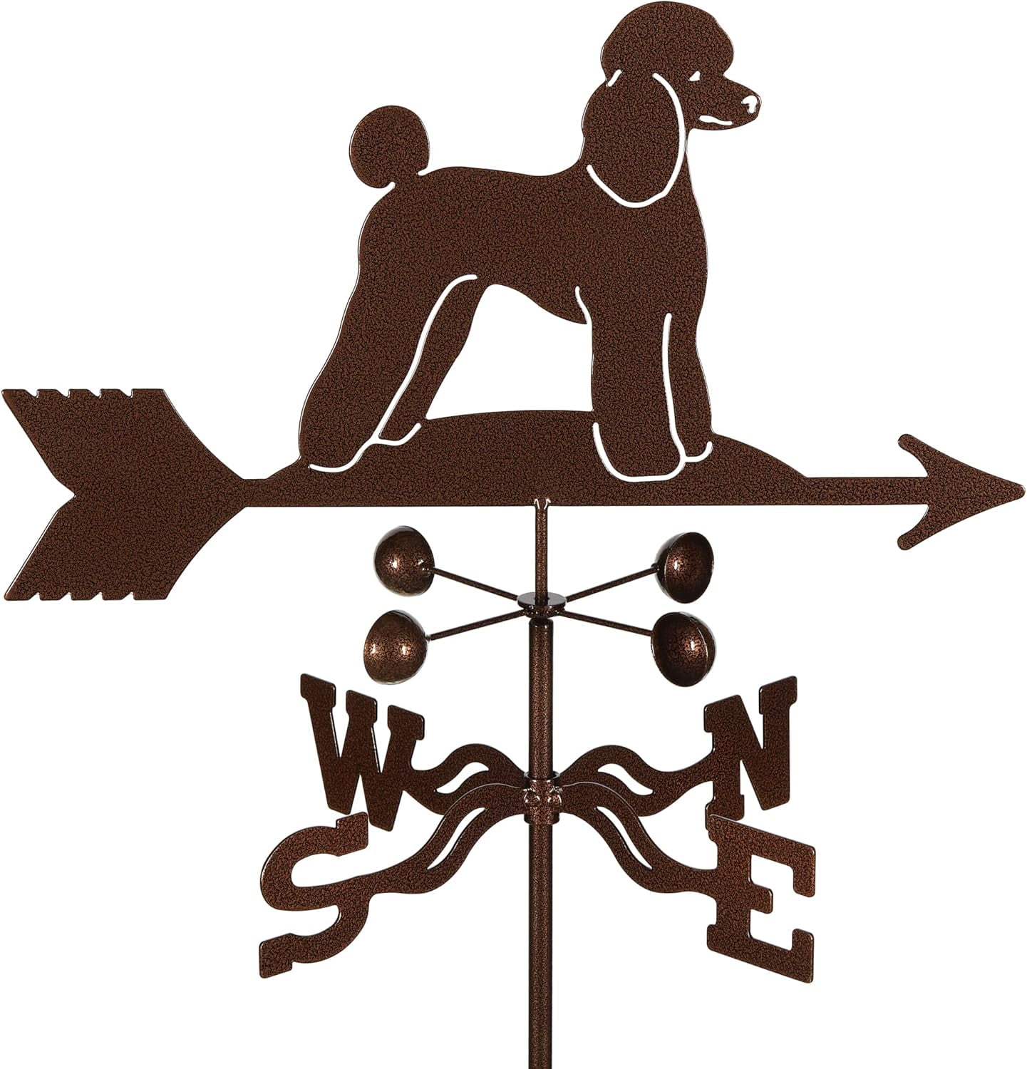 EZ Vane Steel Poodle Weathervane 21” Height, Includes Metal Post Mount ...