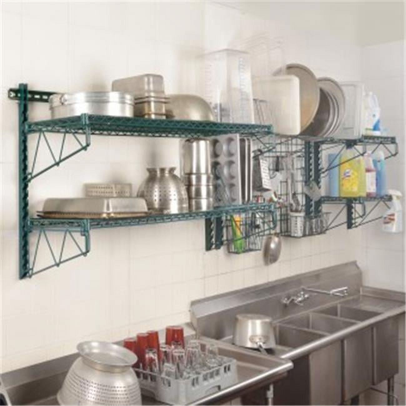 EZ Wall; Grid Mounting Wire Shelf 30X19 GN - Walmart.com