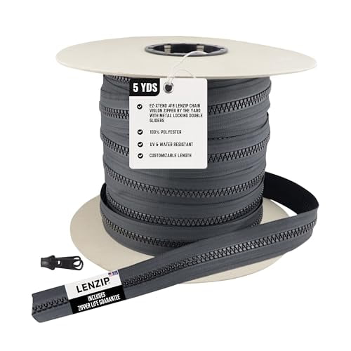 EZ-Xtend #8 Lenzip Chain Vislon Zipper by The Yard with Metal Locking ...