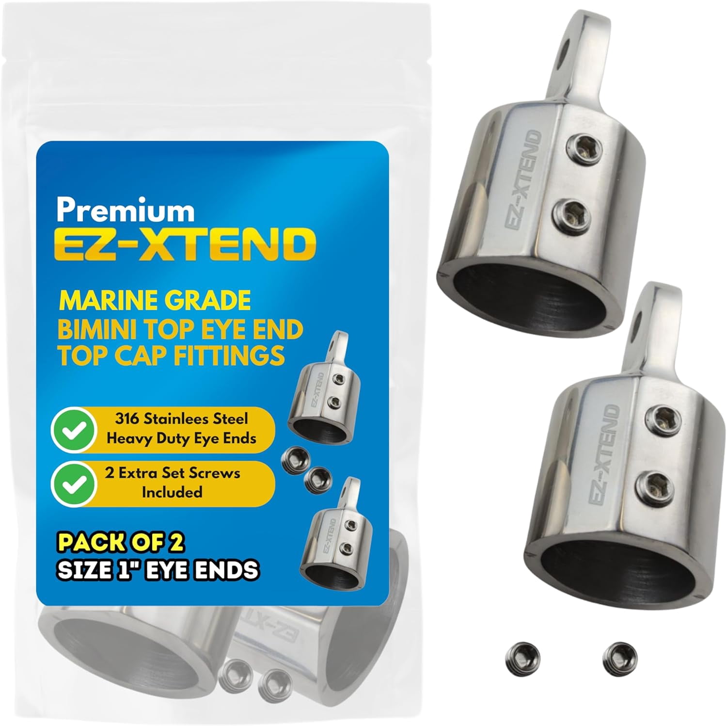 EZ-Xtend Bimini Top Hardware Bimini Top Eye End Top Cap Fitting Marine ...